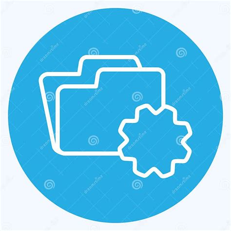 Icon Folder Settings Suitable For Programming Symbol Blue Eyes Style Simple Design Editable