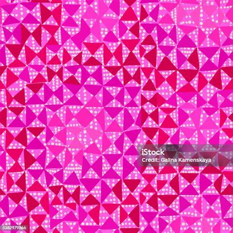 삼각형이 있는 매끄러운 기하학적 패턴 점선 그리드 텍스처 광학 환각 반복 추상 적 시계 복잡한 텍스처 오버레이가 있는 멀티 컬러 삼각형 모자이크 프린트 낮은 폴리 디자인 0