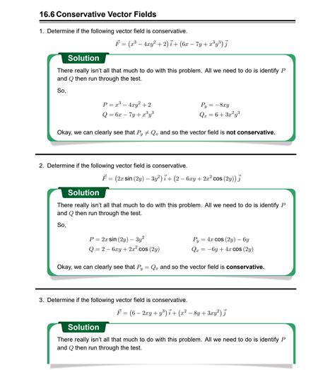 Solution Conservative Vector Fields Line Integrals Calculus 1 Exam Problems And Solutions