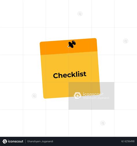checklist sticky note animated icon download in json lottie or mp4 format