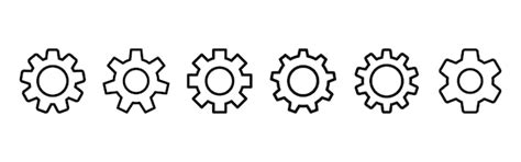 Premium Vector Setting Gear Flat Icon Set In Black