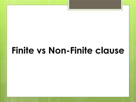 finite vs non finite clause pptx