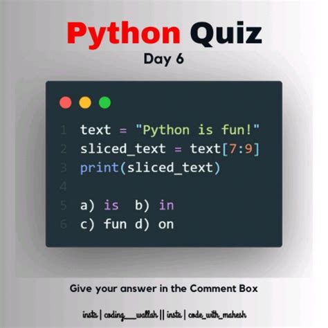 Developer Mahesh On Linkedin Pythonquiz Codechallenge Pythonpuzzles Quizday Codingcommunity