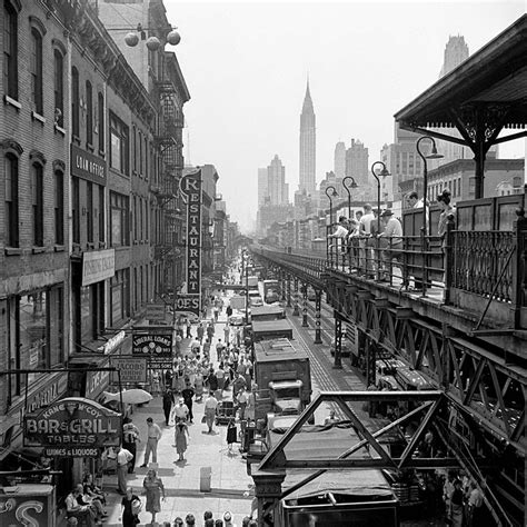 1953 Photo Shows The 3rd Avenue Elevated Subway Line Viewing Nyc