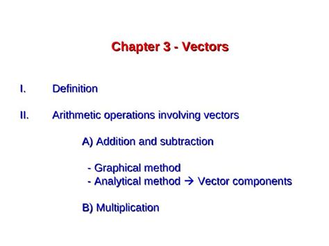 ppt chapter 3 vectors i definition ii arithmetic operations