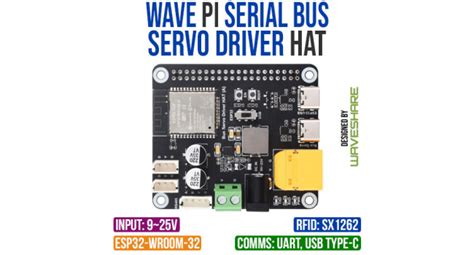 Wave Raspberry Pi Serial Bus Servo Driver Hat Micro Robotics