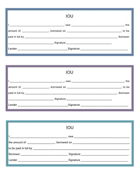 28 Free Iou Templates And Forms I Owe You Templatearchive