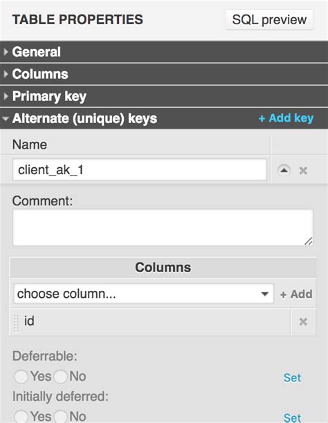 How To Add An Alternate Key To The Table Vertabelo Vertabelo Sa