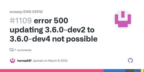 Error 500 Updating 3 6 0 Dev2 To 3 6 0 Dev4 Not Possible Issue 1109