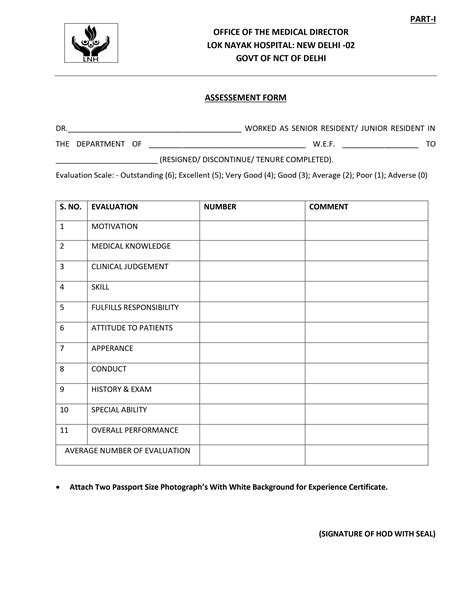 Lok Nayak Hospital Forms Assessment Form
