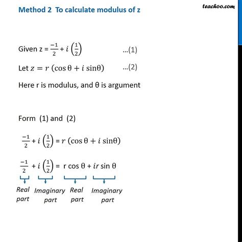 Question Find Modulus Argument Of I I