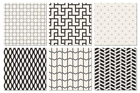 简单无缝几何背景 Simple Seamless Patterns Set 1 云瑞设计