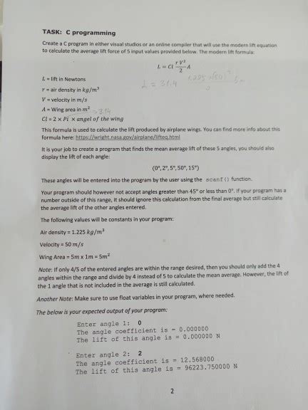 Solved Task C Programming Create A Program In Either Visual