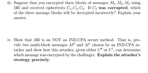 Solved Iii Suppose That You Encrypted Three Blocks Of