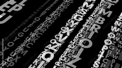 Random Characters And Dynamic Composition Chaotic Typographic Layout Of