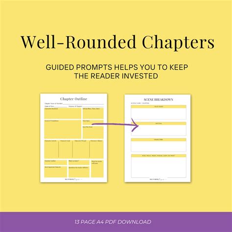 Chapter Outline Template Writing Worksheet Novel Outline Scene Builder Fiction Writing