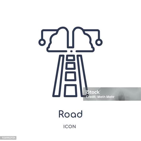 인공 Intellegence 미래의 기술 개요 컬렉션에서 선형도로 아이콘 얇은 라인도로 벡터 흰색 배경에 고립입니다 도로 유행 그림 0명에 대한 스톡 벡터 아트 및 기타