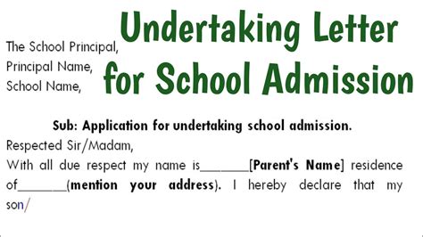 Undertaking Letter