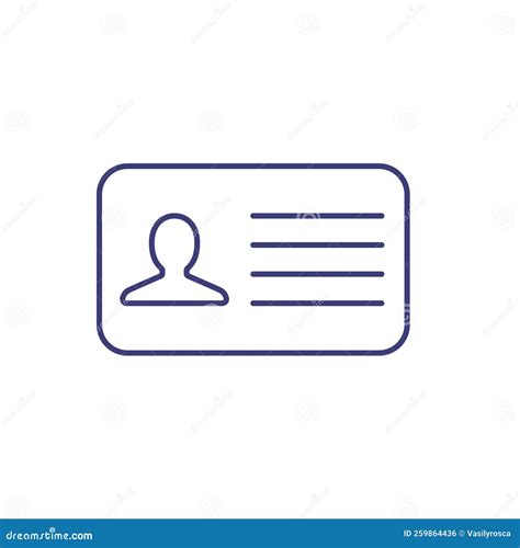 Id Card Line Icon Vector Identification Pictogram Person Business Logo Id Photo Symbol Person