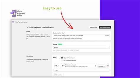 Vista Payment Customization Vista Payment Customization Hide Rename