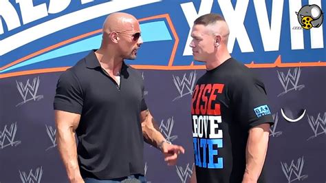 مسابقه کشتی کج کمک کردن جان سینا به راک فیلو