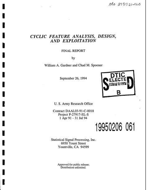 Pdf Cyclic Feature Analysis Design And Exploitation