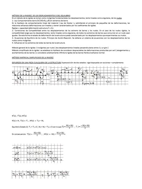 Método De La Rigidez Pdf Rigidez Análisis Estructural