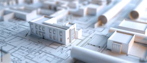 Urban Planning And Architecture With 3d City Model Red Highlights