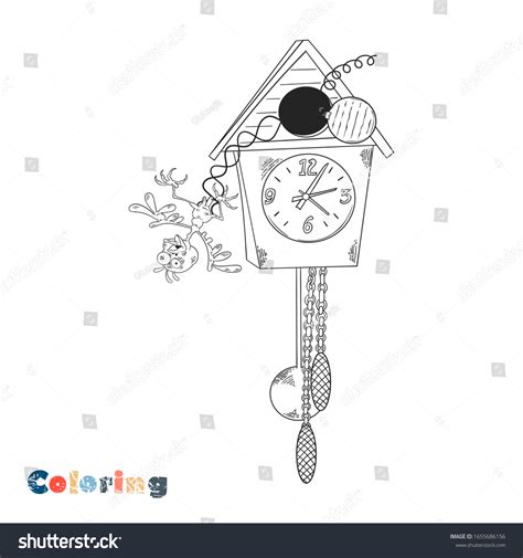 Broken Cuckoo Clock Vector Illustration Form Stock Vector Royalty Free
