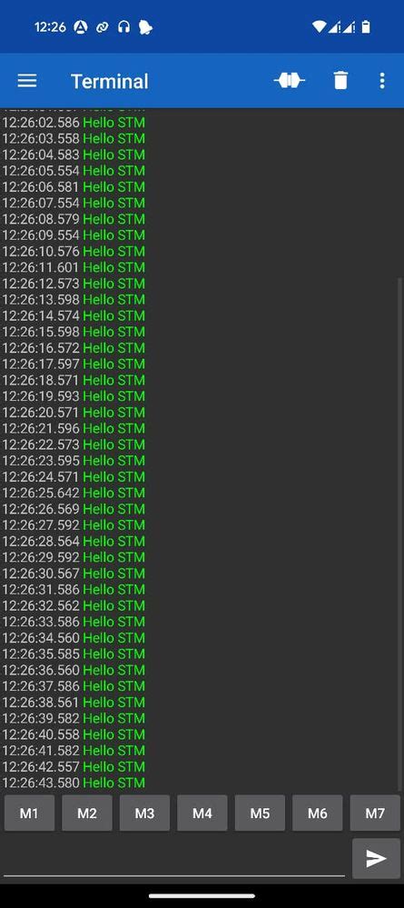 send a string to a generic ble android app from st