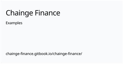 Github Examples Chainge Finance