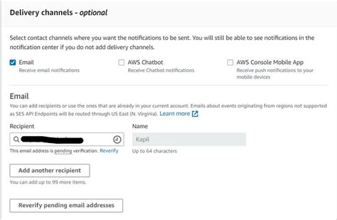 Configure Aws User Notifications For Aws Services