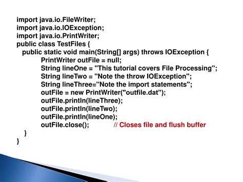 Ppt Reading And Writing Files In Java Powerpoint Presentation Free
