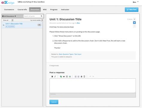 edx discussions learning technologies selection design and application