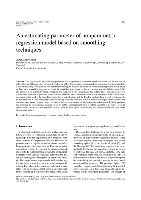 Pdf An Estimating Parameter Of Nonparametric Regression Model Based