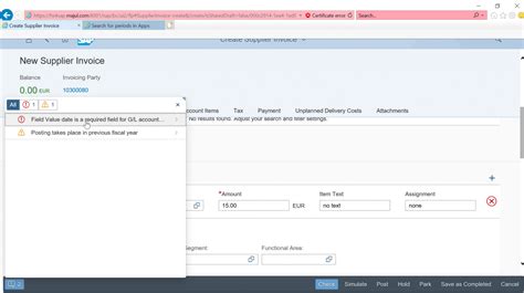 Solve The Error Field Value Date Is A Required Field For Gl Account
