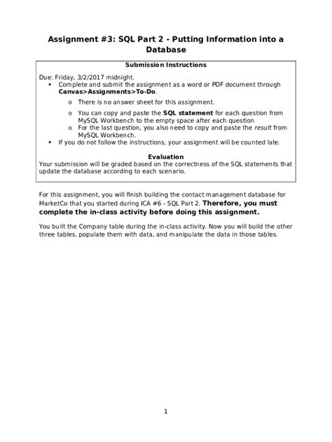 assignment 3 sql part 2 community mis temple doc template pdffiller