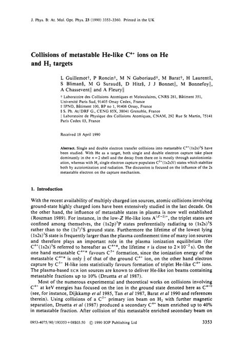 Pdf Single And Double Electron Capture By C4 Ions Colliding With Helium Target