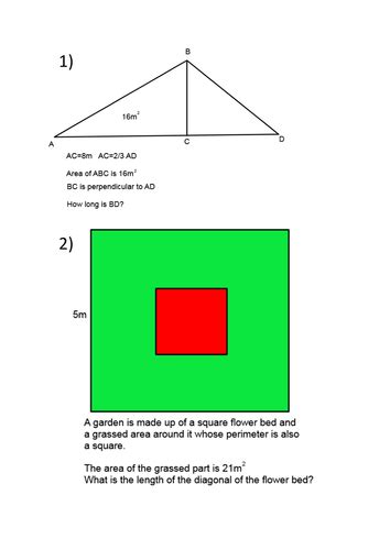 Challenging Pythagoras Problems Teaching Resources