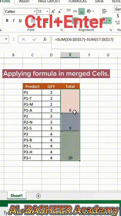 How To Apply Formula In Merged Cells In Ms Excel Excel Myexceltutor