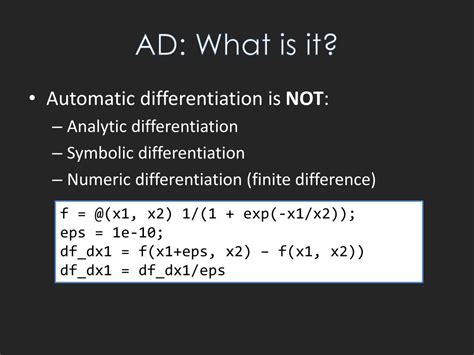 Ppt Applications Of Automatic Differentiation And The Cramér Rao