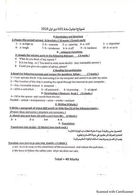 نماذج امتحانات إنجليزي للصف الثالث دبلوم صنايع شبابيك