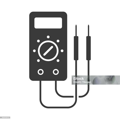 디지털 멀티미터 아이콘은 흰색 배경에 분리되어 있습니다 벡터 일러스트 레이 션 전압 시험기에 대한 스톡 벡터 아트 및 기타 이미지 전압 시험기 작업 장비 암페어