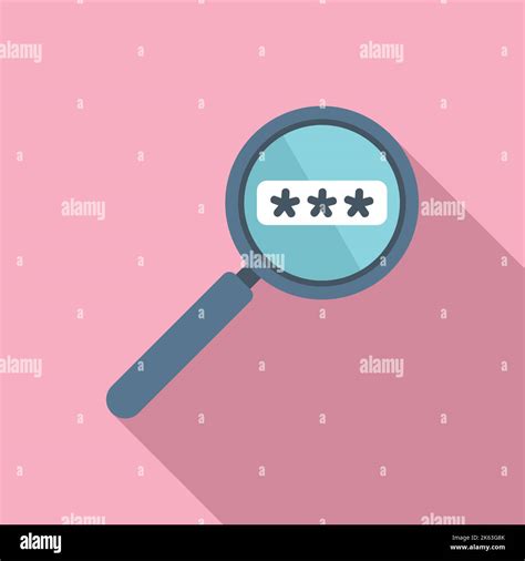 Magnifier Password Recovery Icon Flat Vector Page Account Reset Web Stock Vector Image And Art