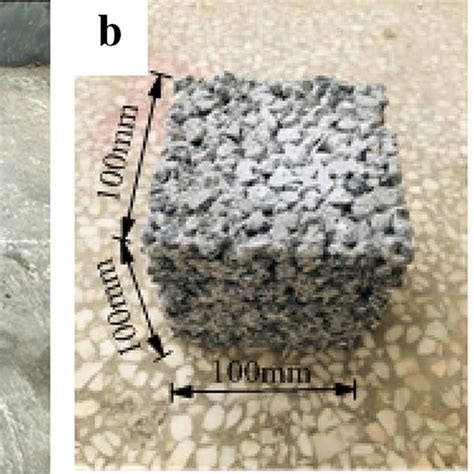 Appearance Of A A Cube Specimen With Sides 150 Mm B Cube Specimen With