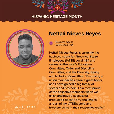 Hispanic Heritage Month Profiles Neftali Nieves Reyes Afl Cio