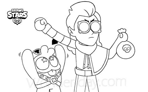 Edgar From Brawl Stars Coloring Page Free Printable Coloring Pages