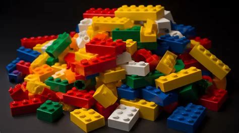 Pile Of Colorful Lego Bricks On A Wood Surface Background Lego Block Picture Background Image