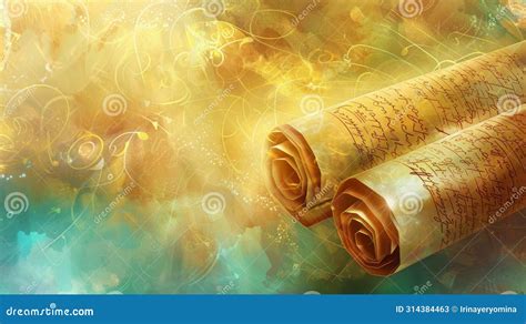 Ancient Scrolls Of Sacred Knowledge Illuminated Stock Image Image Of