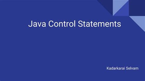 Java Control Statements Pptx